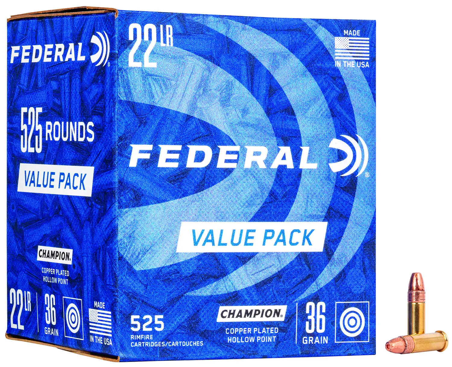 Federal 745 Champion Training 22 LR 36 gr Copper Plated Hollow Point ...