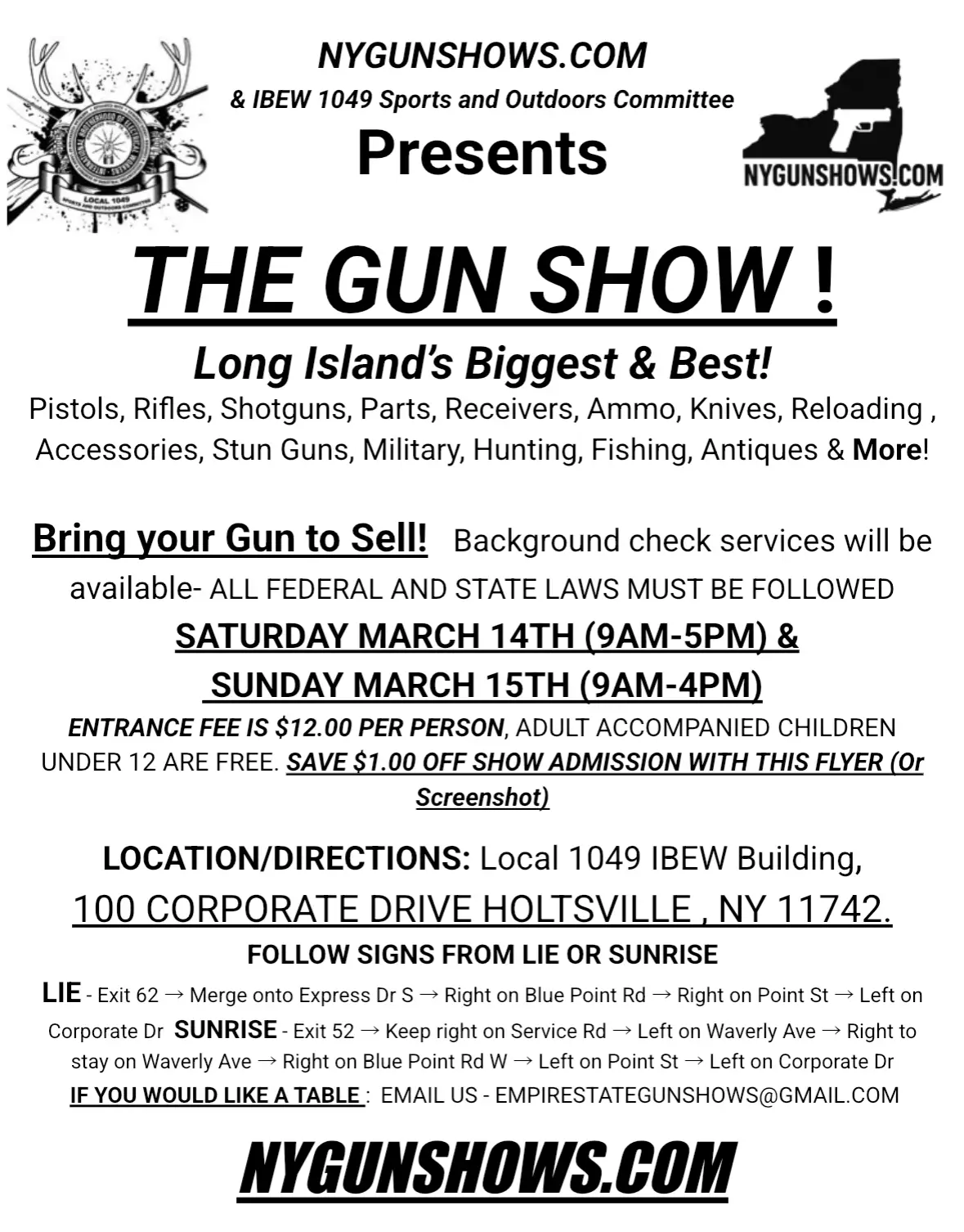Gun Show Flyer | Long Island Gun Source LLC